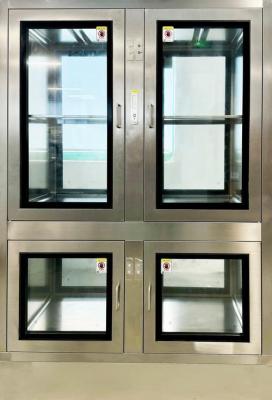 China Brushed 304 stainless steel panels Cleanroom Pass Box for preventing cross-contamination and enhanced disinfection for sale