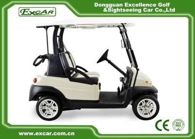 China EXCAR Beige 48V Electric Golf Car 2 Seater Italy Graziano Axle LED Headlight for sale