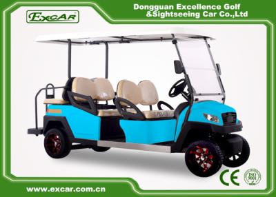 China 6 Seater Electric Golf Cart 48V 350A Controller Italian Gearbox Sky Blue for sale