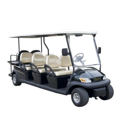 China 6 Seats Electric Golf Car Sightseeing Shuttle Bus 48V Lithium Battery 24km/h for sale