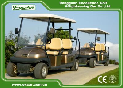 China 6 Person Electric Golf Buggy 48V 3700W Aluminum Chassis Brown Color Golf Car for sale