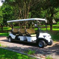 China 6+2 Seater Electric Golf Buggy 48V 5KW Lithium Battery Sightseeing Vehicle 30% Climbing for sale