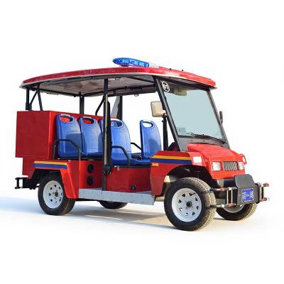 China 48V Lithium Battery Electric Fire Truck Golf Cart 5 Seater 3200mm 600kg Capacity for sale