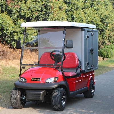 China Enclosed Utility Cart Rear Cargo Box 48V 5KW AC Motor Long Range High Climbing Capacity for sale