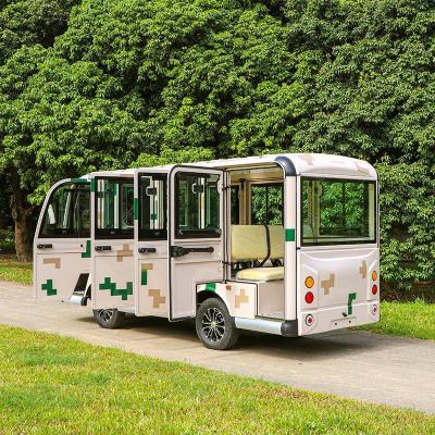 China 11 Passenger Fully Enclosed Electric Sightseeing Bus 72V 7.5KW with Trojan Battery for sale