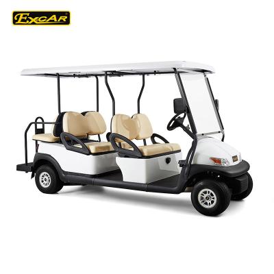 China EXCAR A1S4+2 White 48V 105Ah Lithium Battery Electric Golf Car - 6 Seats, 35 km/h Speed, 60-80km Range for sale