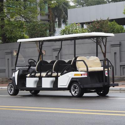 China 48V 3.7kW DC Motor Electric Sightseeing Car 8 Seat White Shuttle Bus for sale