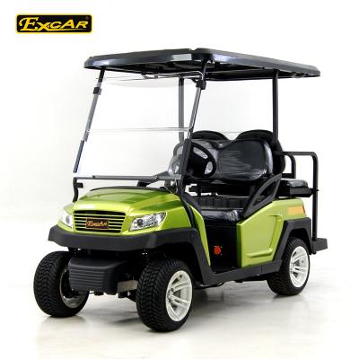 China Green EXCAR Electric Golf Car 3-4 Seater 48V ADC Motor 23-45km/h Speed CE Certified for sale