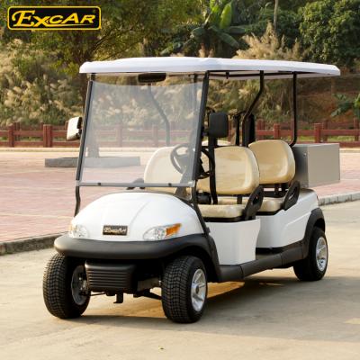 China EXCAR 4-Seater Hotel Buggy Car with Cargo Bed | 48V Electric Golf Cart | 45 km/h Max Speed | Steel Chassis for sale