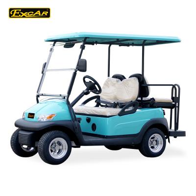 China EXCAR Trojan Battery Mini Electric Golf Car Unique Accelerator 4 Seater for sale