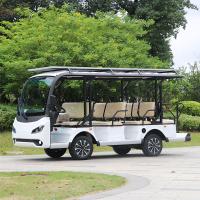 China 11 Seater Electric Sightseeing Bus 7.5KW AC Motor 72V Lithium Battery Solar Panel for sale
