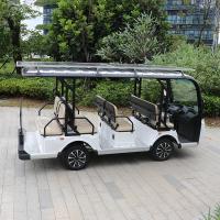 China 11 Seater Electric Sightseeing Bus 7.5KW AC Motor 72V Lithium Battery Solar Panel for sale