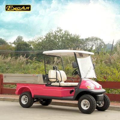 China Pink Open Cargo Electric Golf Vehicle Curtis Controller 3700W Trojan Battery 48V Utility Cart for sale