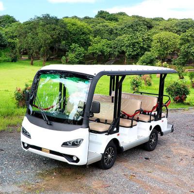 China 14 Seats Electric Sightseeing Bus 72V Trojan Battery Curtis Controller High Frequency Charger for sale