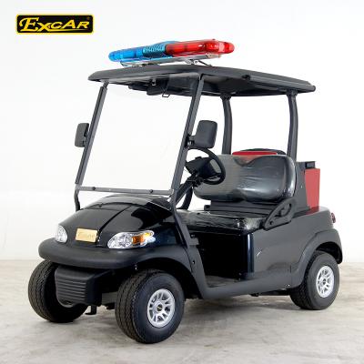 China Excar Black 48V 2 Seater Electric Golf Cart with Trojan T-875 Batteries and Fire Truck Design for sale