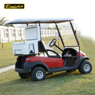 China 48V Trojan Battery 2 Seater Electric Golf Car with Steel Body and Ice Box for sale