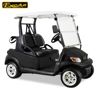 China EXCAR Black Seat 2-Person Golf Cart with 48V 3700W Motor and 600kg Capacity for sale
