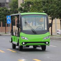 China Green / Black Rustproof Body electric sightseeing bus tour 1 year Warranty for sale