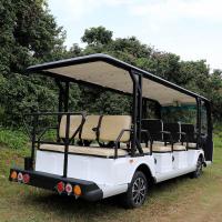 China 14 Passenger Electric Sightseeing Car 48V Trojan Battery Shuttle Bus 23km/h for sale