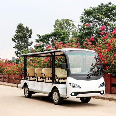 China 14 Passenger Electric Sightseeing Car 48V Trojan Battery Shuttle Bus 23km/h for sale