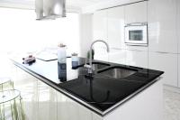 China Calacatta Black Quartz Stone Slab 3200x1600mm 20mm 30mm Kitchen Island Marble for sale