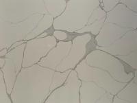 China Polished White Calacata Quartz Stone Slab For Kitchen Worktops 3200*1600mm for sale