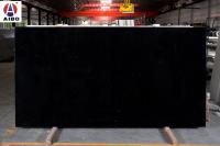 China Artificial Black Big Crystal Quartz Stone Slab 3200x1600mm for Bathroom Anti Faded for sale