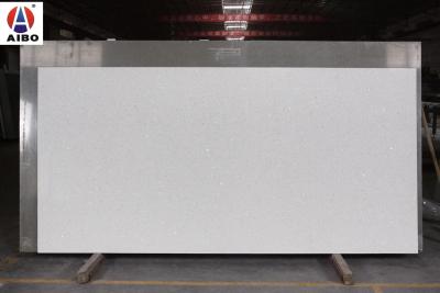 China White Mirror Artificial Quartz Slab 3200x1800mm for Vanity Island Bench Top for sale