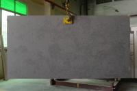 China Leather Finish Carrara Quartz Stone Slab 3200x1600mm 93% Quartz for sale