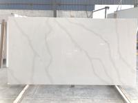 China White Gold Artificial Calacatta Quartz Stone Table Top Slab For Kitchen Counter Top for sale