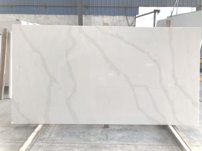 China White Gold Artificial Calacatta Quartz Stone Table Top Slab For Kitchen Counter Top for sale