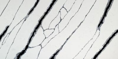 China Panda White Calacatta Quartz Stone Slab 3200x1600mm Engineered Marble for Kitchen Countertop for sale
