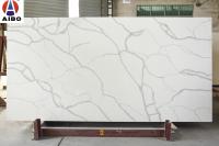 China White Calacatta Quartz Countertop Slabs 18mm 20mm 30mm Grey Vein Engineered Stone for sale