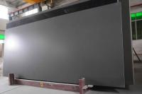 China Leathered Surface Pure Grey Big Slab Quartz Slab Artificial Quartz Stone Countertop for sale