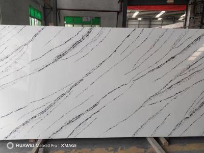 China River Black Quartz Stone Slab 3200x1600mm Polished for Kitchen Countertops for sale