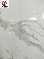 China Marble Textures Calacatta White Engineered Quartz Stone For Countertop for sale
