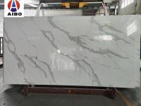 China Marble Textures Calacatta White Engineered Quartz Stone For Countertop for sale