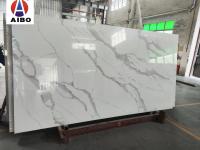 China High Density White Calacatta Quartz Stone Slab 20mm Thick for Kitchen Benchtop Countertops for sale