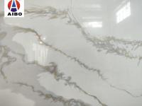 China Marble Textures Calacatta White Engineered Quartz Stone For Countertop for sale