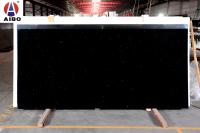 China Sparkle Black Serie Engineered Stone Slabs Quartz Material For Kitchen / Bathroom Top for sale