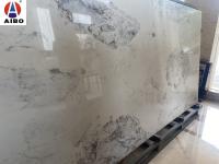 China Marble Look Artificial Quartz Slabs For Bathroom Vanity Top Anti Faded for sale