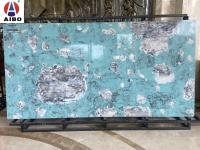 China Marble Look Green Color Artificial Quartz Slabs 3200x1600mm High Density for sale