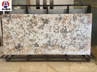 China 20mm Marble Look Red Artificial Quartz Stone Slab for Bath Vanity Top Indoor Decor for sale