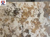 China 20mm Marble Look Red Artificial Quartz Stone Slab for Bath Vanity Top Indoor Decor for sale