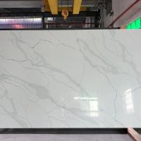 China Calacatta Quartz Stone Countertop - 93% Quartz Material, 7.0 Mohs Hardness, 3200x1800mm Size for sale