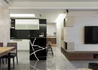 China Black Quartz Kitchen Countertops Engineered Stone Slabs 12-30mm Thickness with 7 Mohs Hardness Heat Resistance for sale