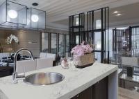China Artificial Gray Quartz Kitchen Countertops 6-30mm Thickness with Stain Resistance and UV Cutting Finish for sale
