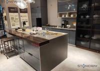 China Grey Brown Quartz Stone Top Quartz Bathroom Worktops NSF SGS Certification for sale
