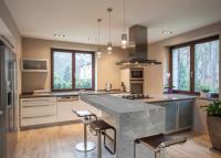 China Stain Resist Quartz Stone Top Grey Quartz Kitchen Worktops Eco Friendly for sale