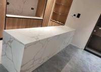 China High Density Artificial White Quartz Stone Kitchen Worktops 93% Quartz Content 6-30mm Thickness for sale